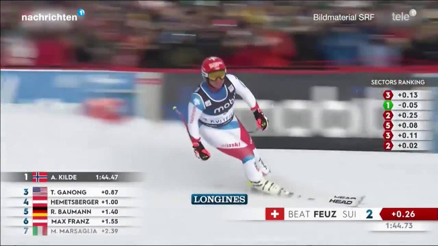 Beat Feuz und Niels Hintermann teilen sich den 3. Platz | Tele1